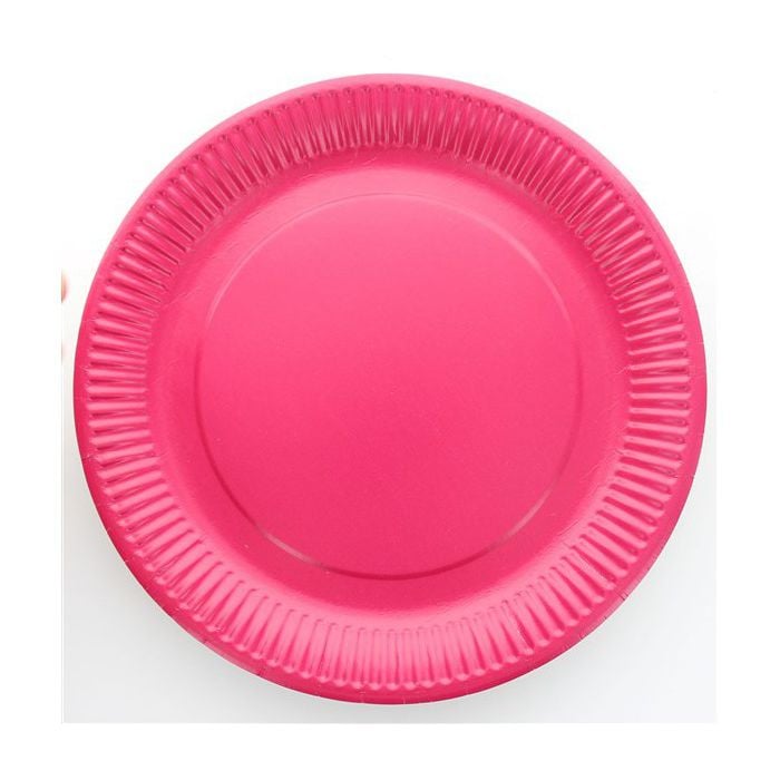 Assiette jetable Ø23cm Ronde Fushia - lot de 10 vaisselle jetable
