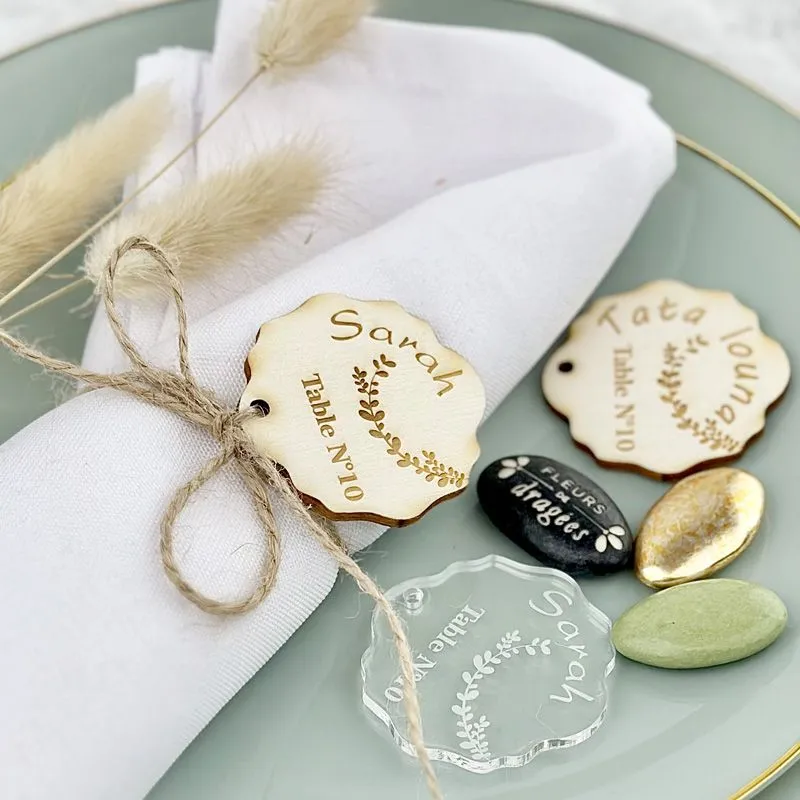 Marque place table mariage Baroque Personnalisé pour serviette